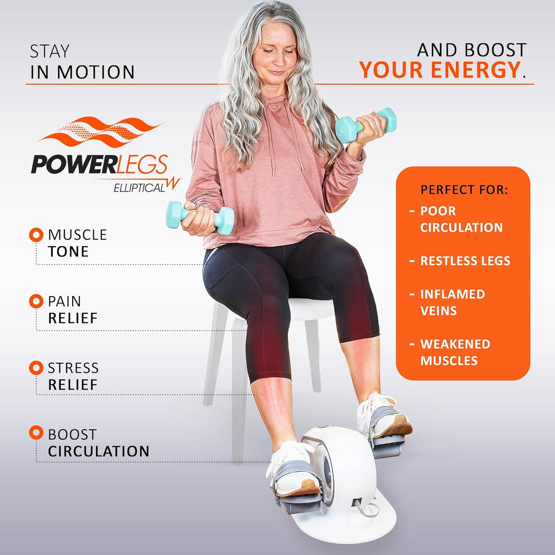 PowerLegs Elliptical - Motorized Seated Elliptical – Powerfit USA